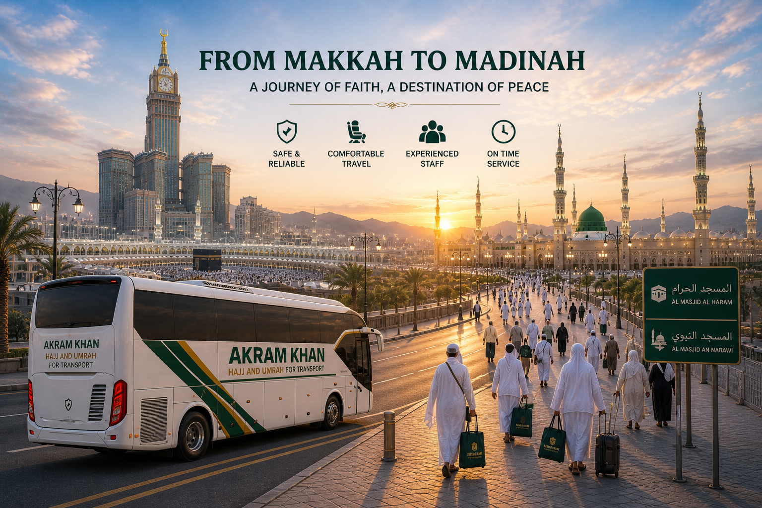 Akram Khan Hajj & Umrah Transport — Bus Tickets Across Saudi Arabia